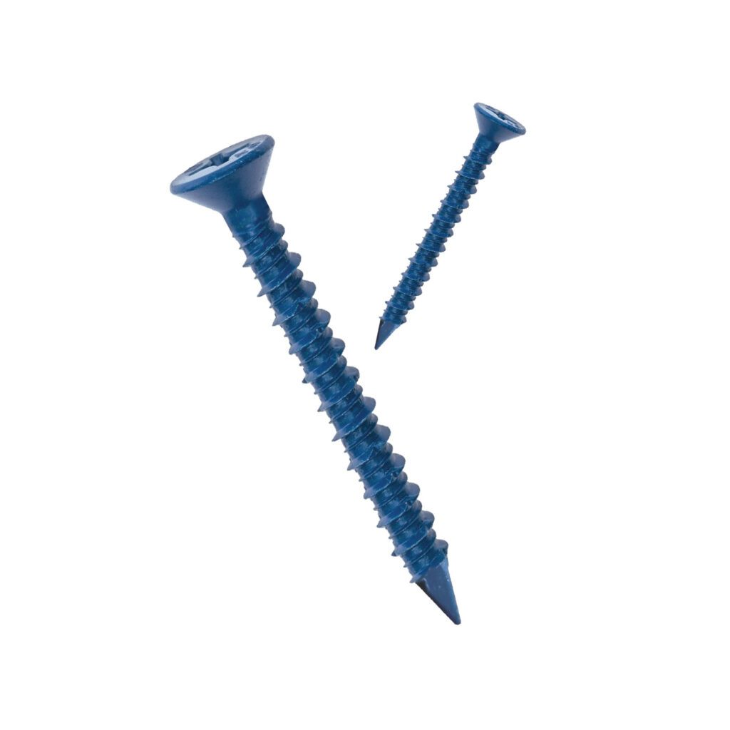 1/4" x 2-1/4" Blue Concrete Screws (85 pcs) | Nuvo Iron