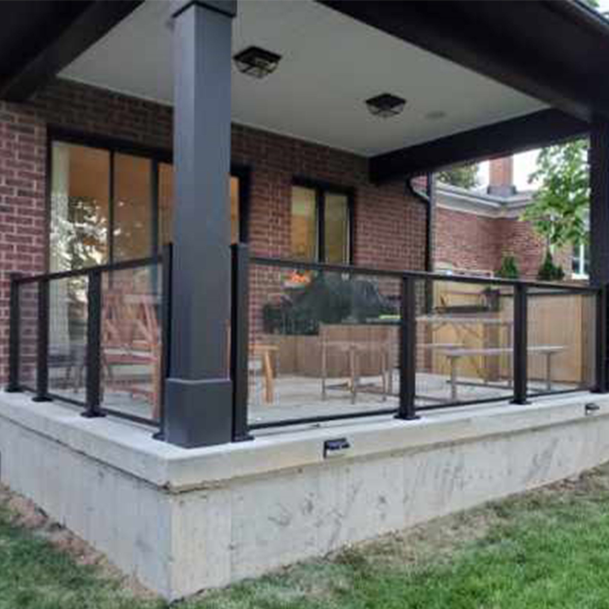 24″ x 42″ Tempered Glass Railing Panel For Our Aluminum Glass Rail Kits ...