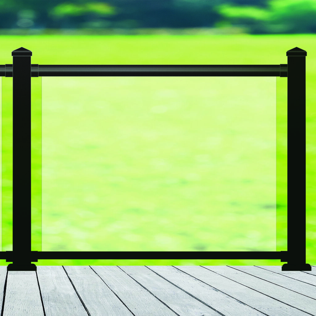 72" Long x 42" High Aluminum Glass Rail Kit for Our Tempered Glass ...