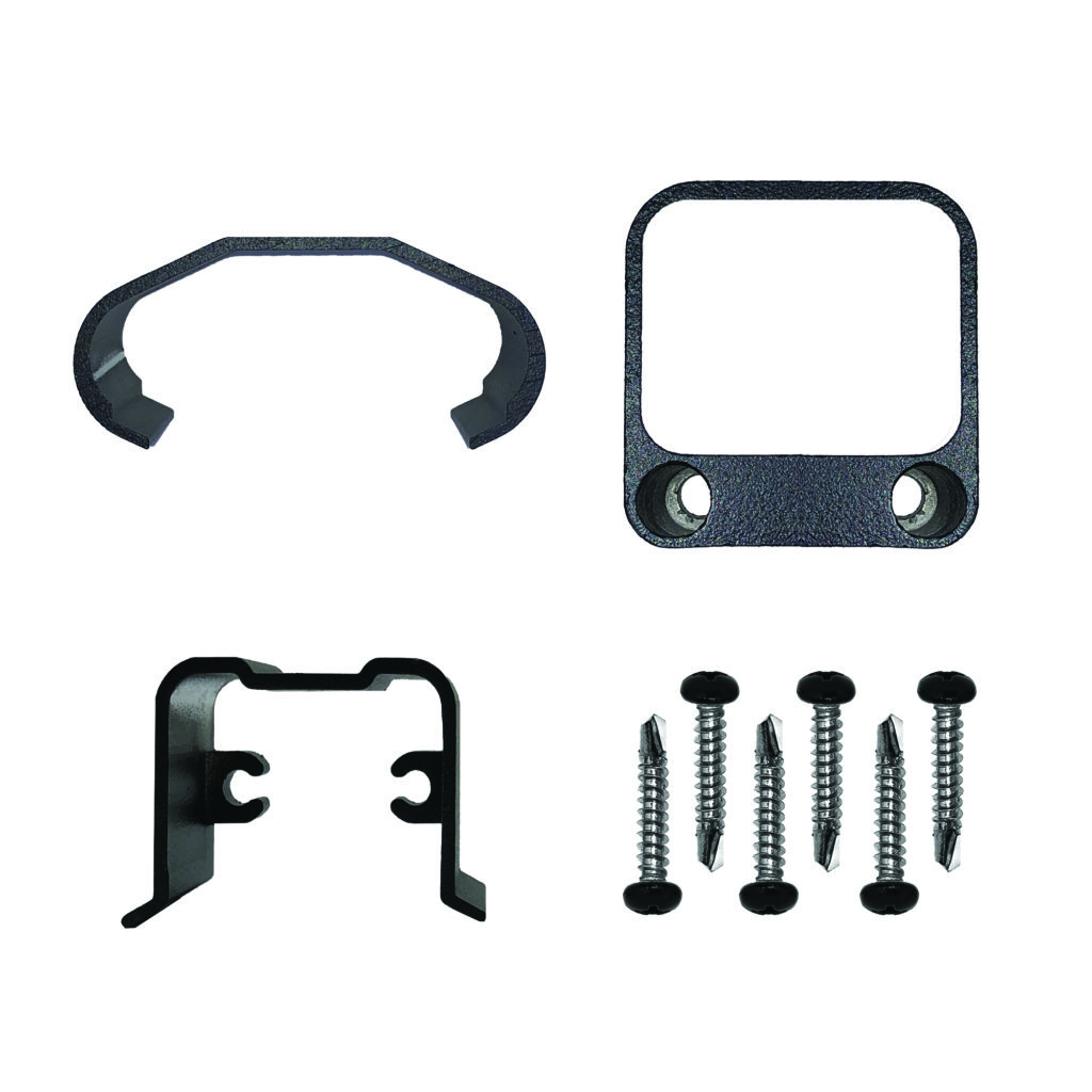 Black Aluminum Rail End Mounting Bracket | Nuvo Iron