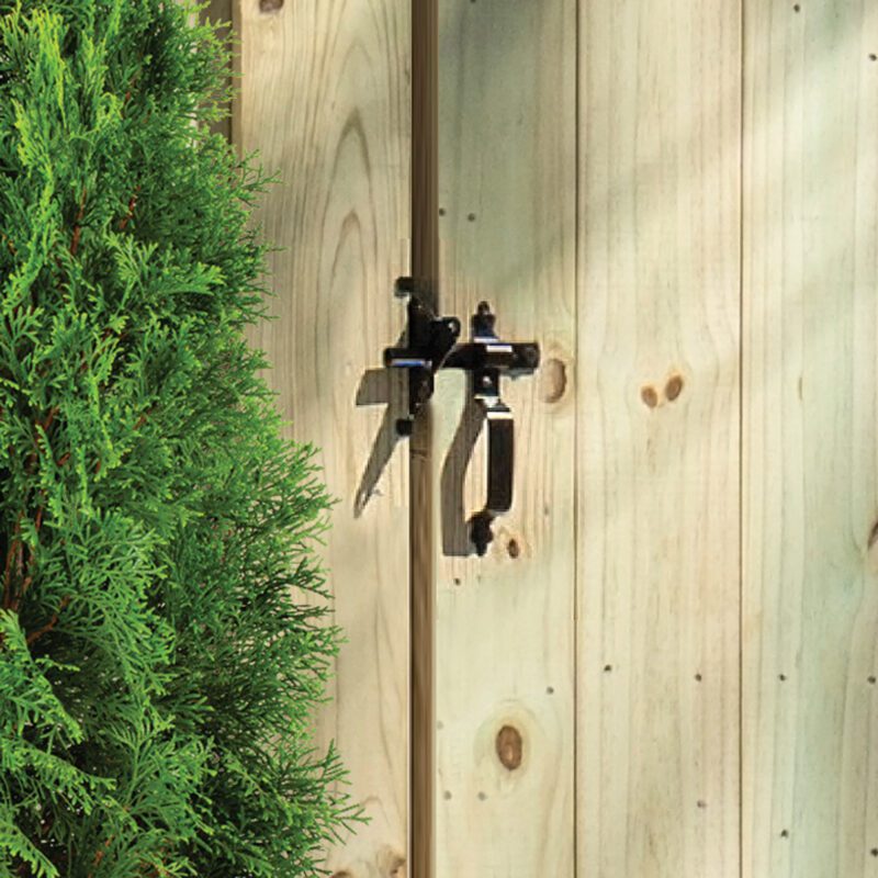 Deluxe Traditional Post Latch | Black Galvanized Steel | Nuvo Iron