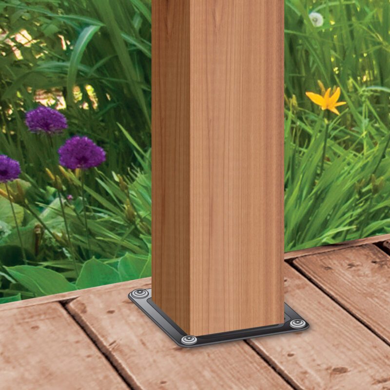 4" x 4" Wood Post Connector Plate | Nuvo Iron