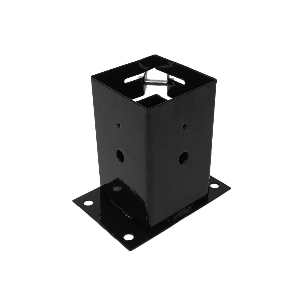 Steel Bolt Down Post Base Anchor for 4" x 4" Posts | Nuvo Iron