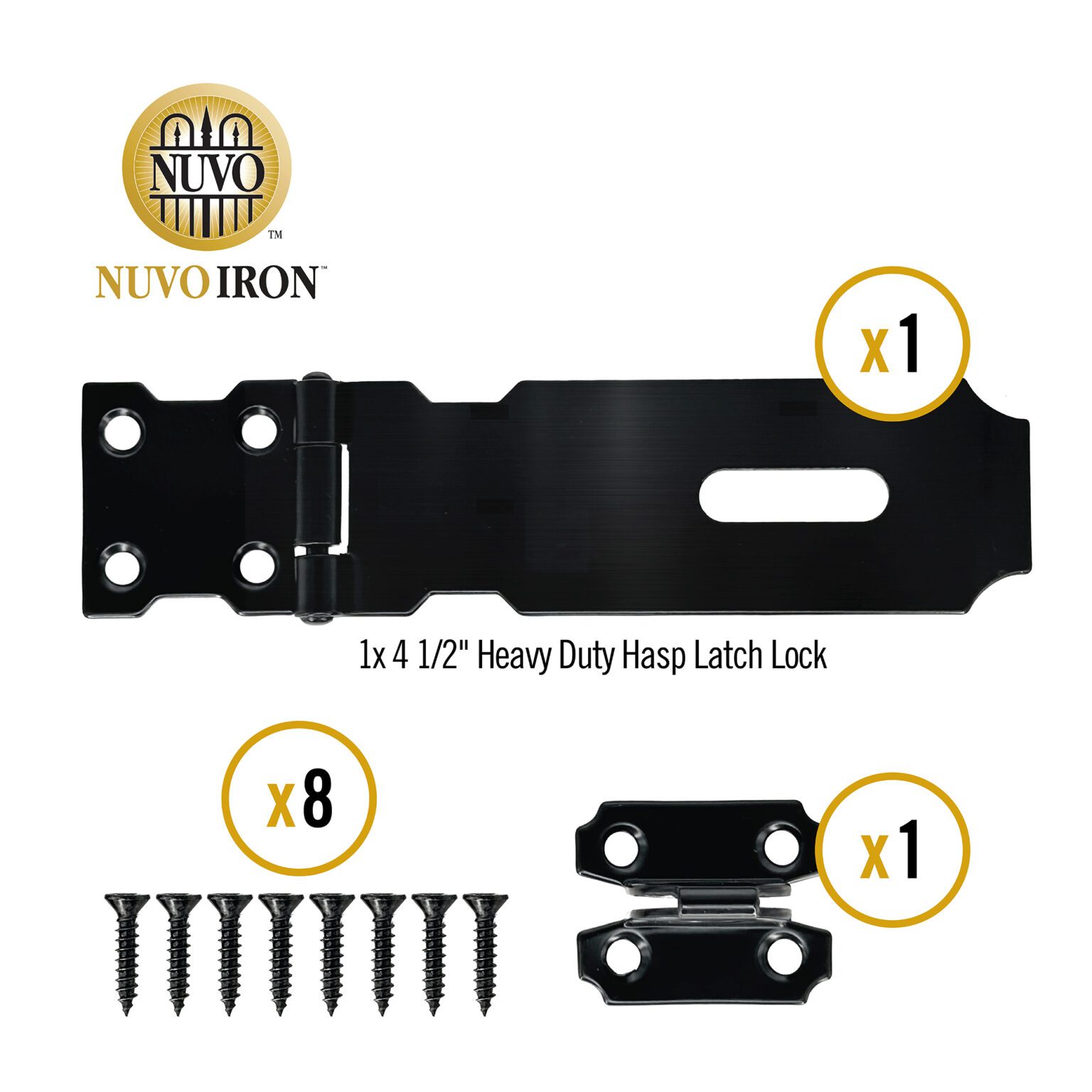 4 1/2" Heavy Duty Hasp Latch Lock | Nuvo Iron