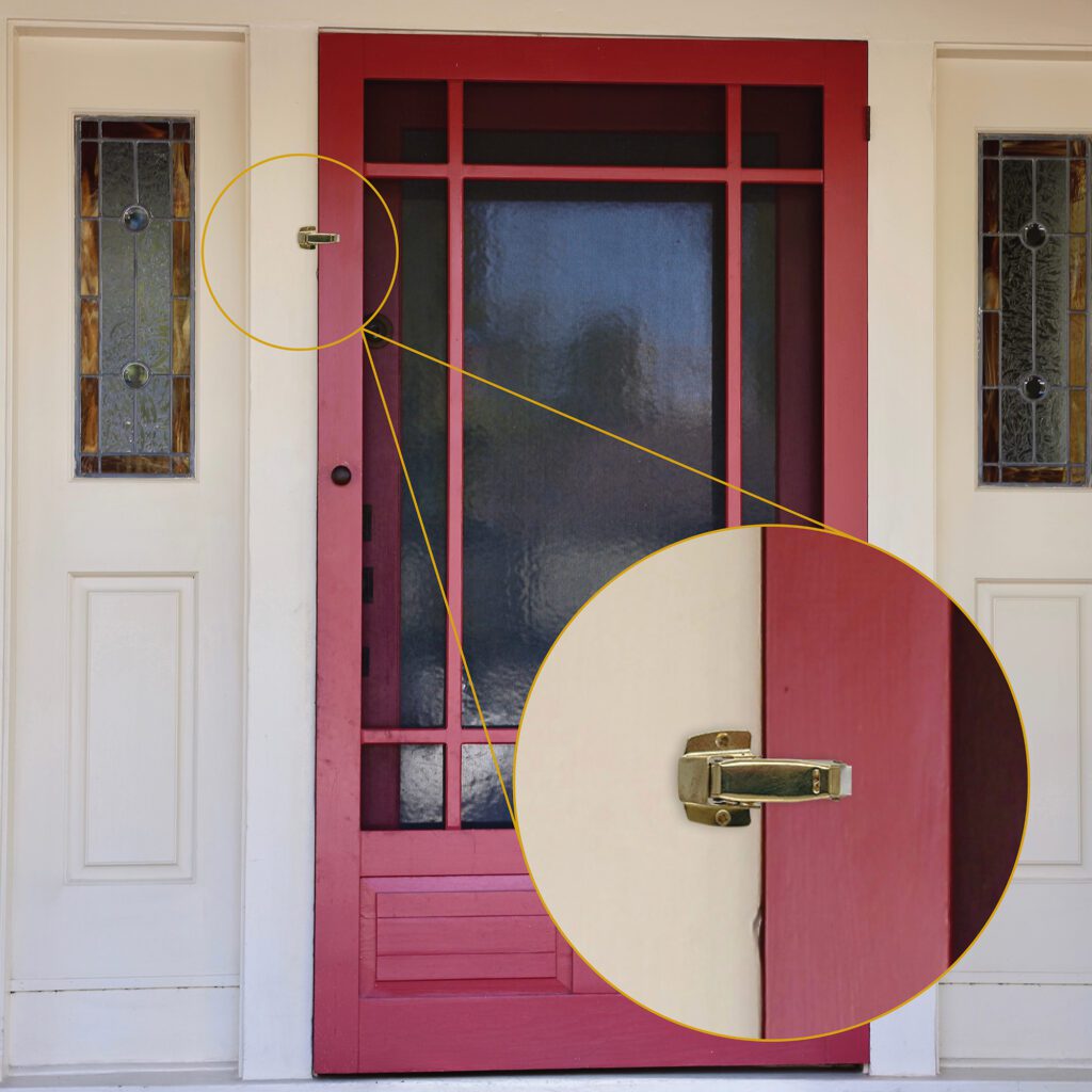 Screen Door Spring-Loaded Catch | Brass Plated | Nuvo Iron