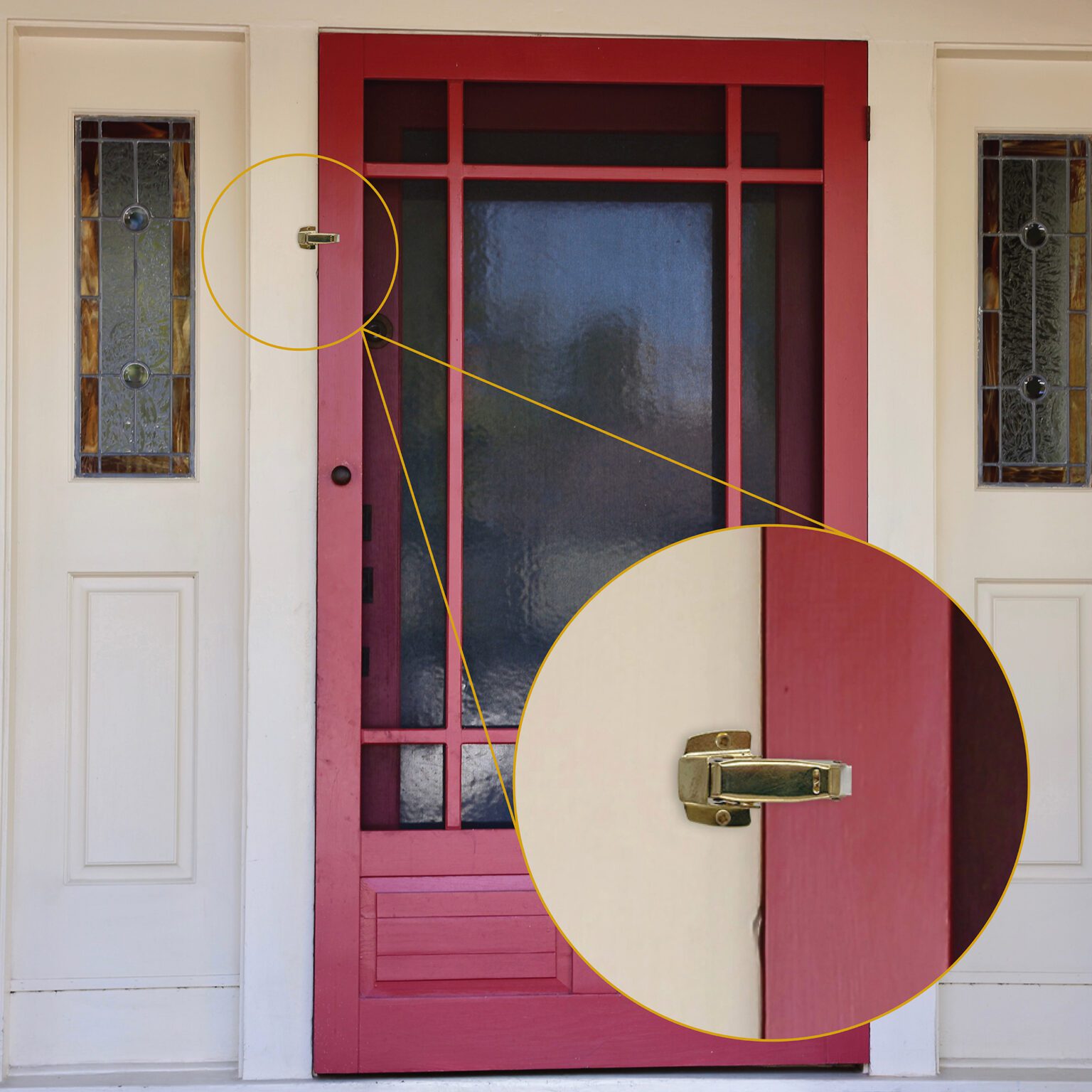 Screen Door Spring-Loaded Catch | Brass Plated | Nuvo Iron