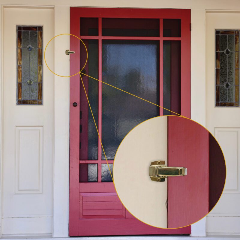 Screen Door Spring-Loaded Catch | Brass Plated | Nuvo Iron