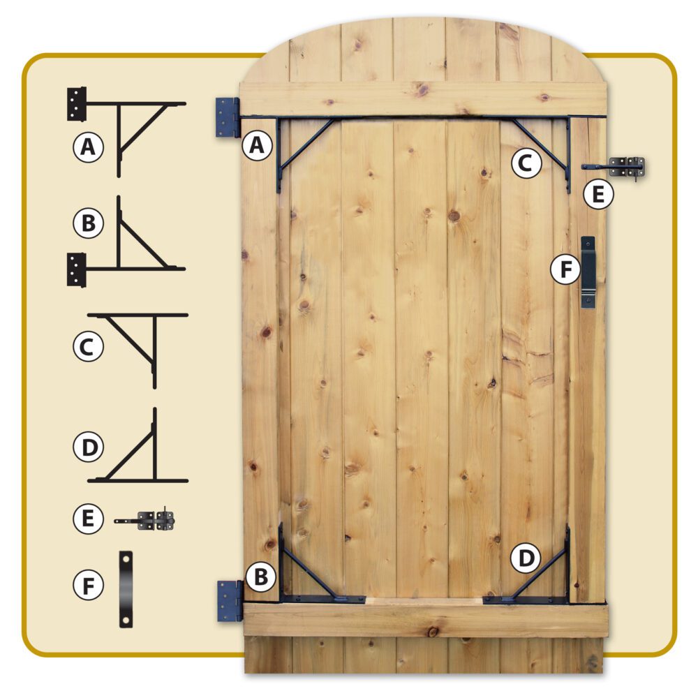 Heavy Duty Gate Corner Frame Brace and Hardware Kit | Black Galvanized ...