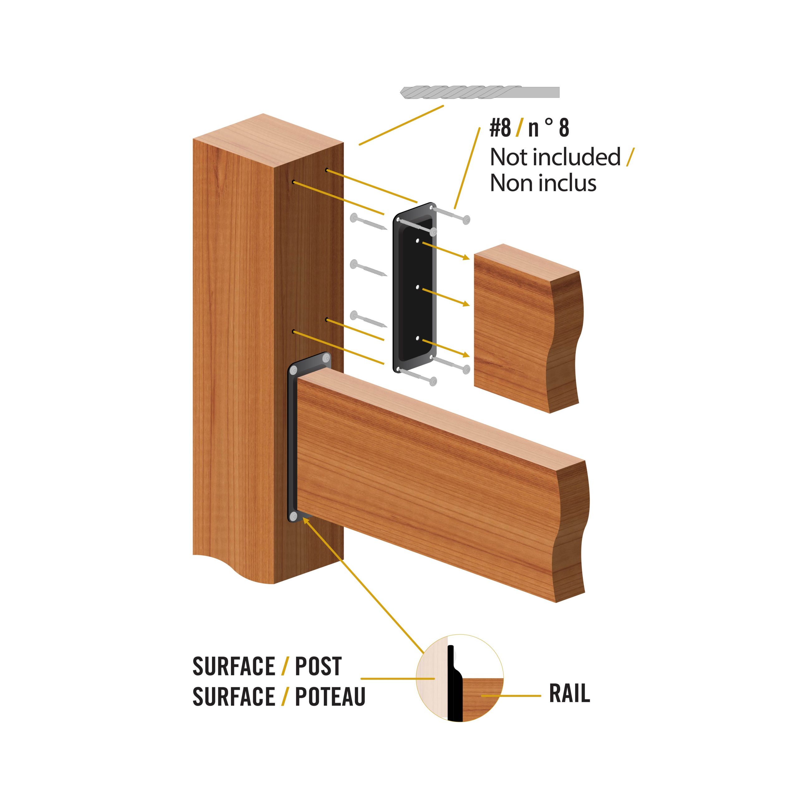 2" x 6" Steel Rail Hanger and Connector Plate | Nuvo Iron