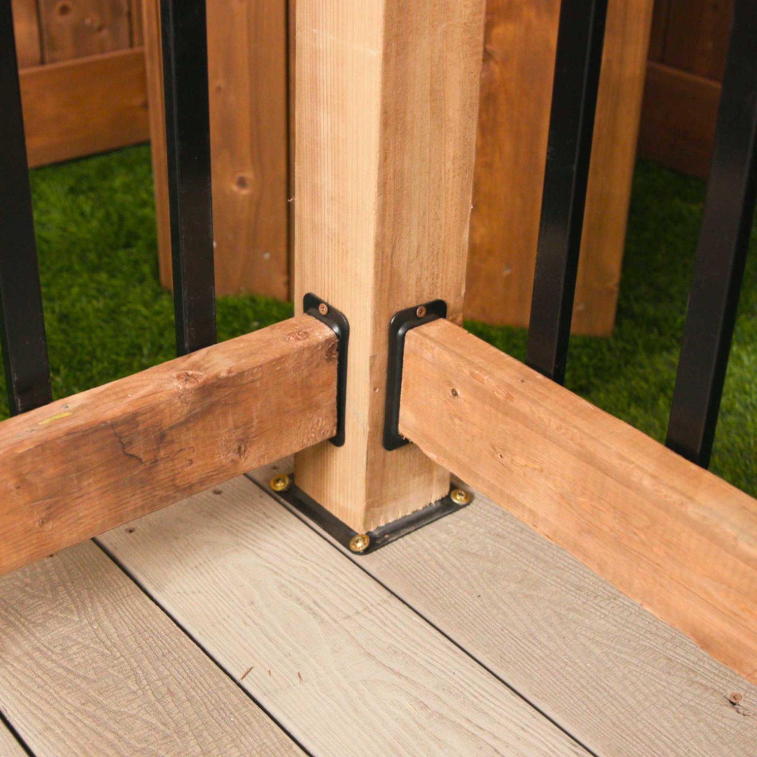 4" x 4" Wood Post Connector Plate | Nuvo Iron