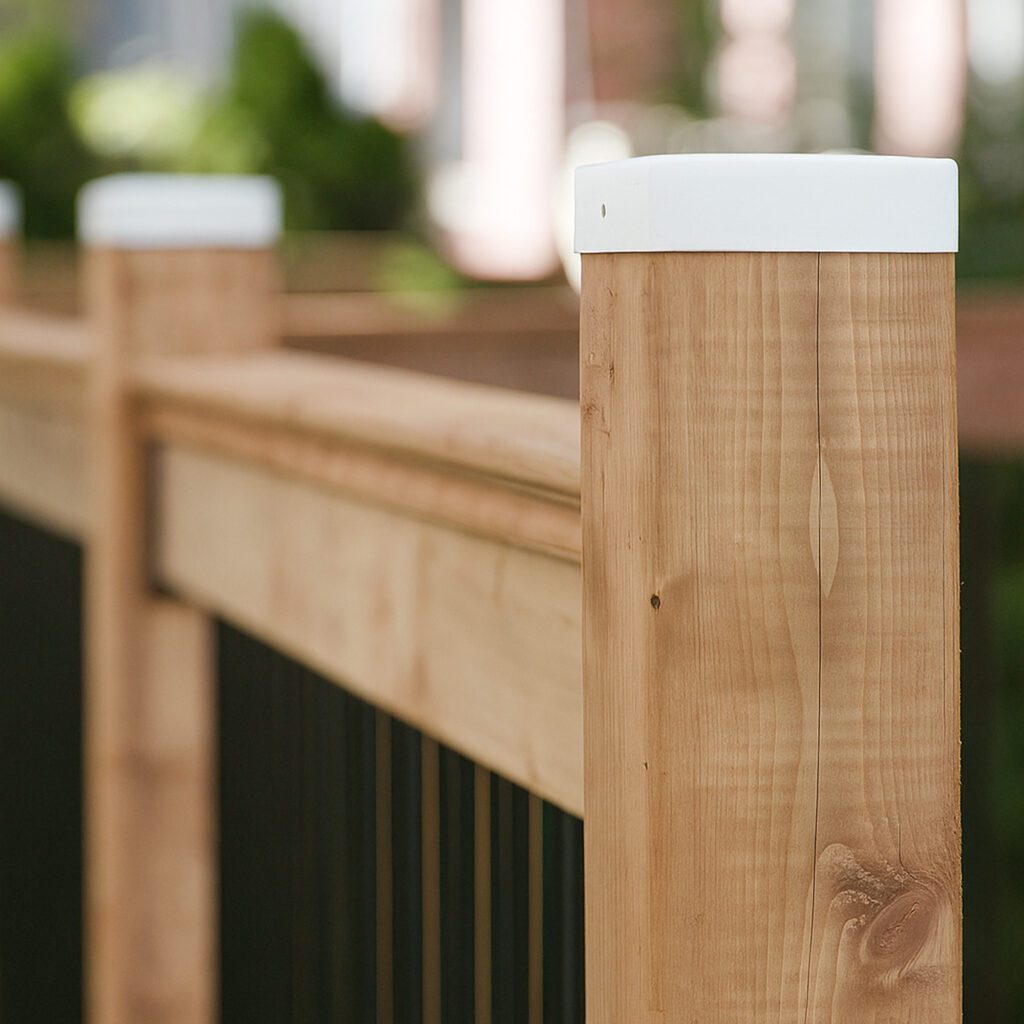 4" x 4" Eazy-Cap™ Patented Low Profile Post Cap - White | Nuvo Iron